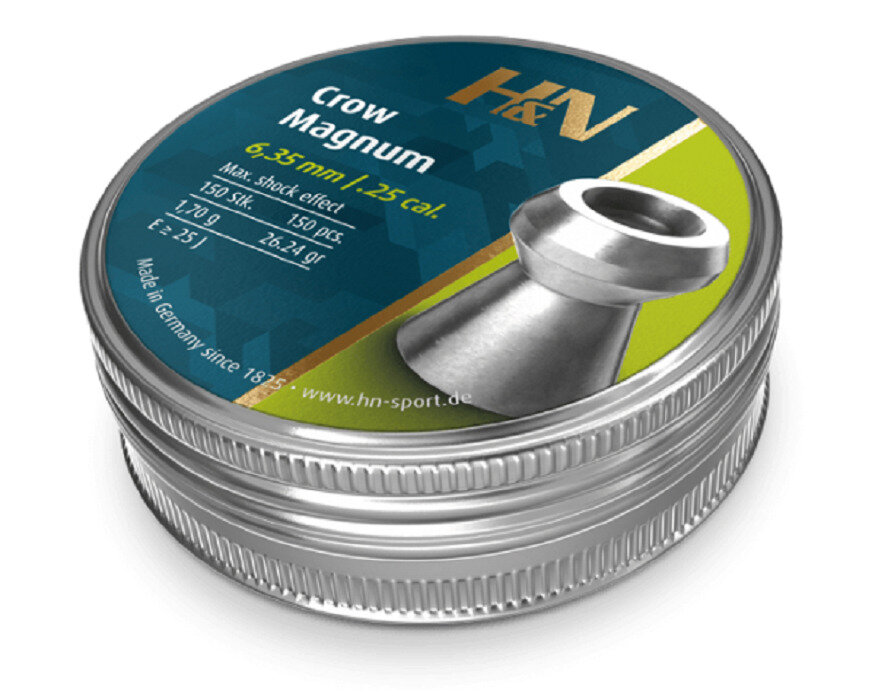 Пули для пневматики H&N Crow Magnum 6.35мм 1,7г 150 шт