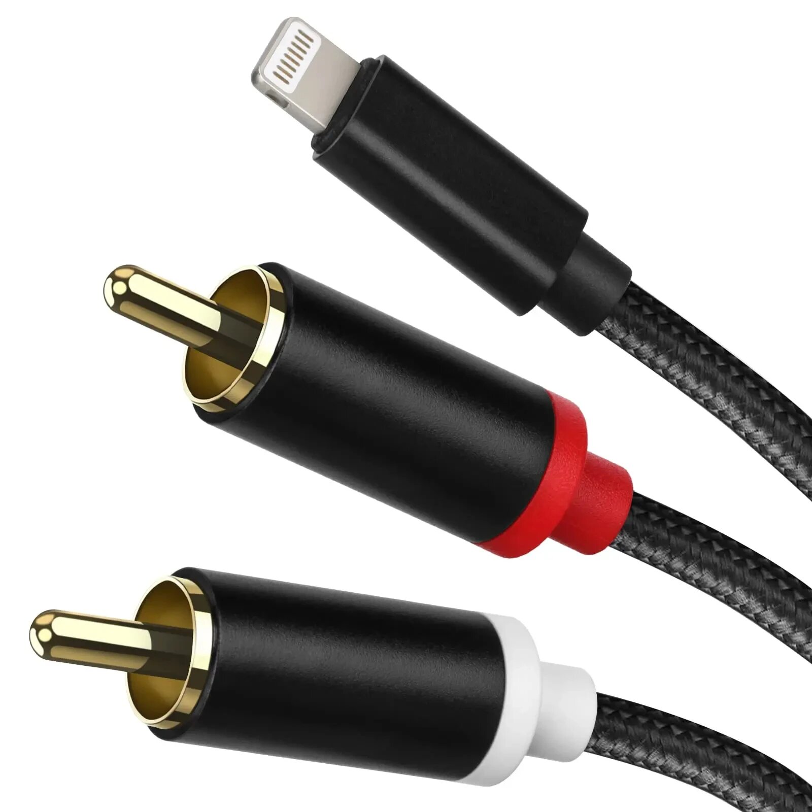 Кабель Lightning-RCA, аудио Aux-адаптер, стерео Y-образный разветвитель, адаптер для iPhone iPad, усилитель мощности, автомобильный динамик для домашнего кинотеатра