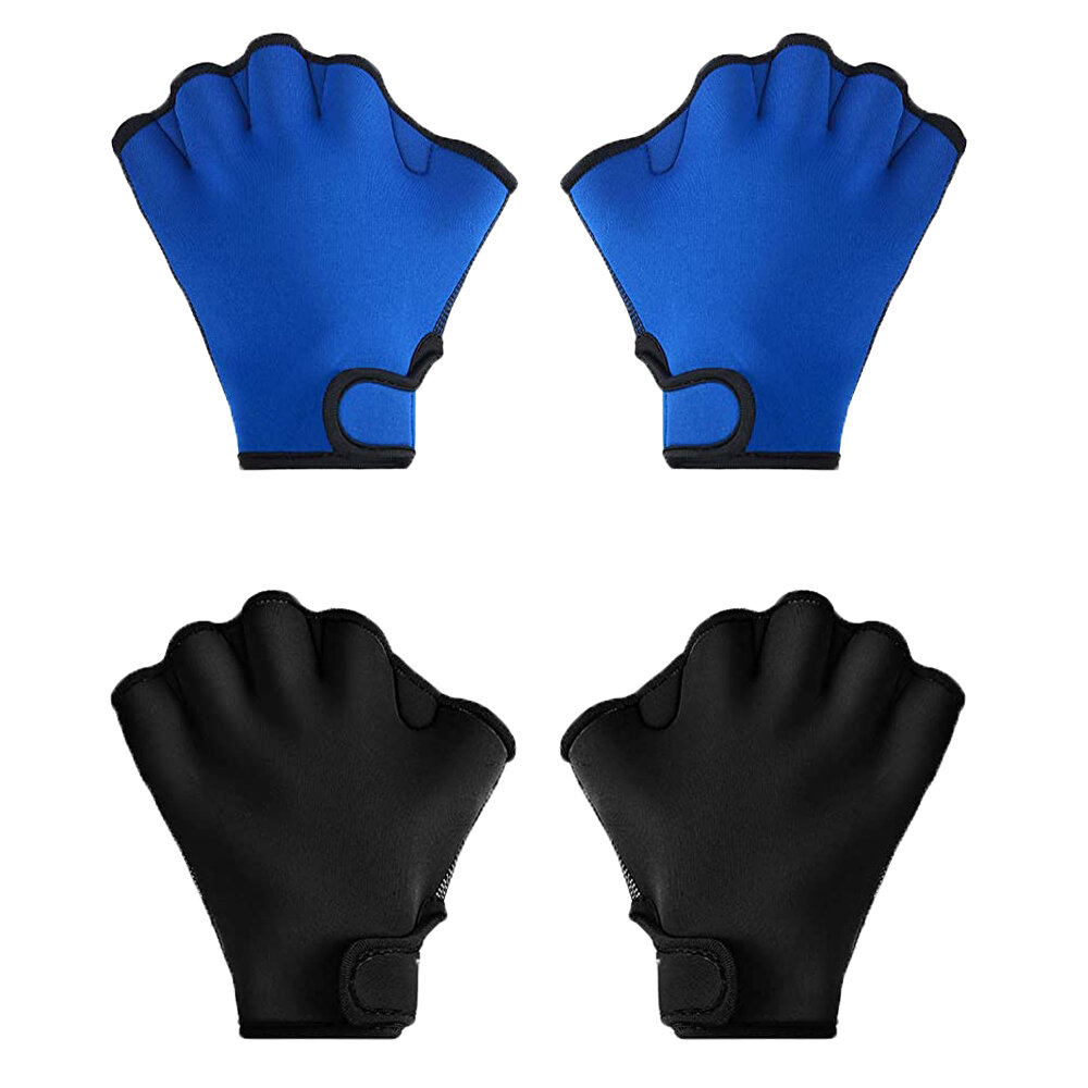 2 Пары Плавательных Перчаток Водные Тренировочные Перчатки для дайвинга и аэробики (размер L)