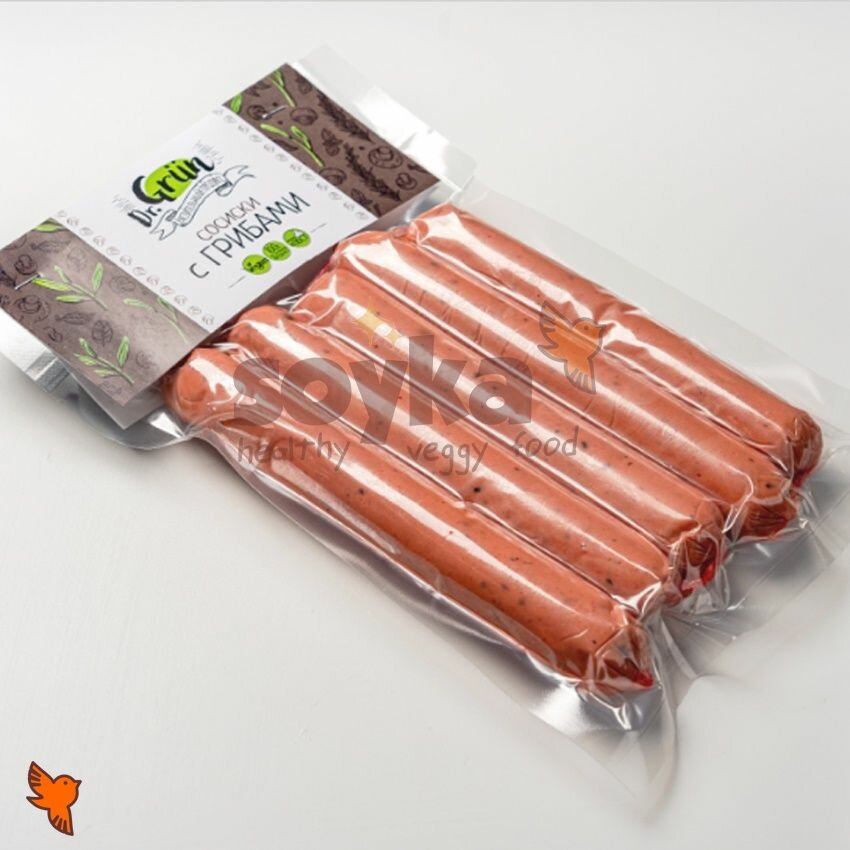Сосиски растительные с грибами Dr.Grun, 300г