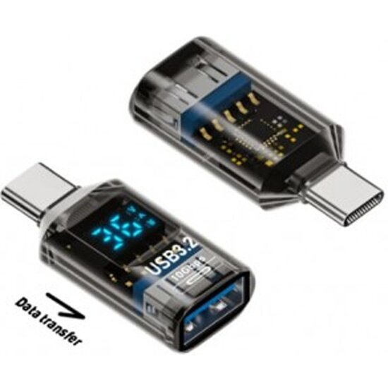 Адаптер-переходник Ks-is KS-881CA USB-C(M) в USB-A(F) с дисплеем