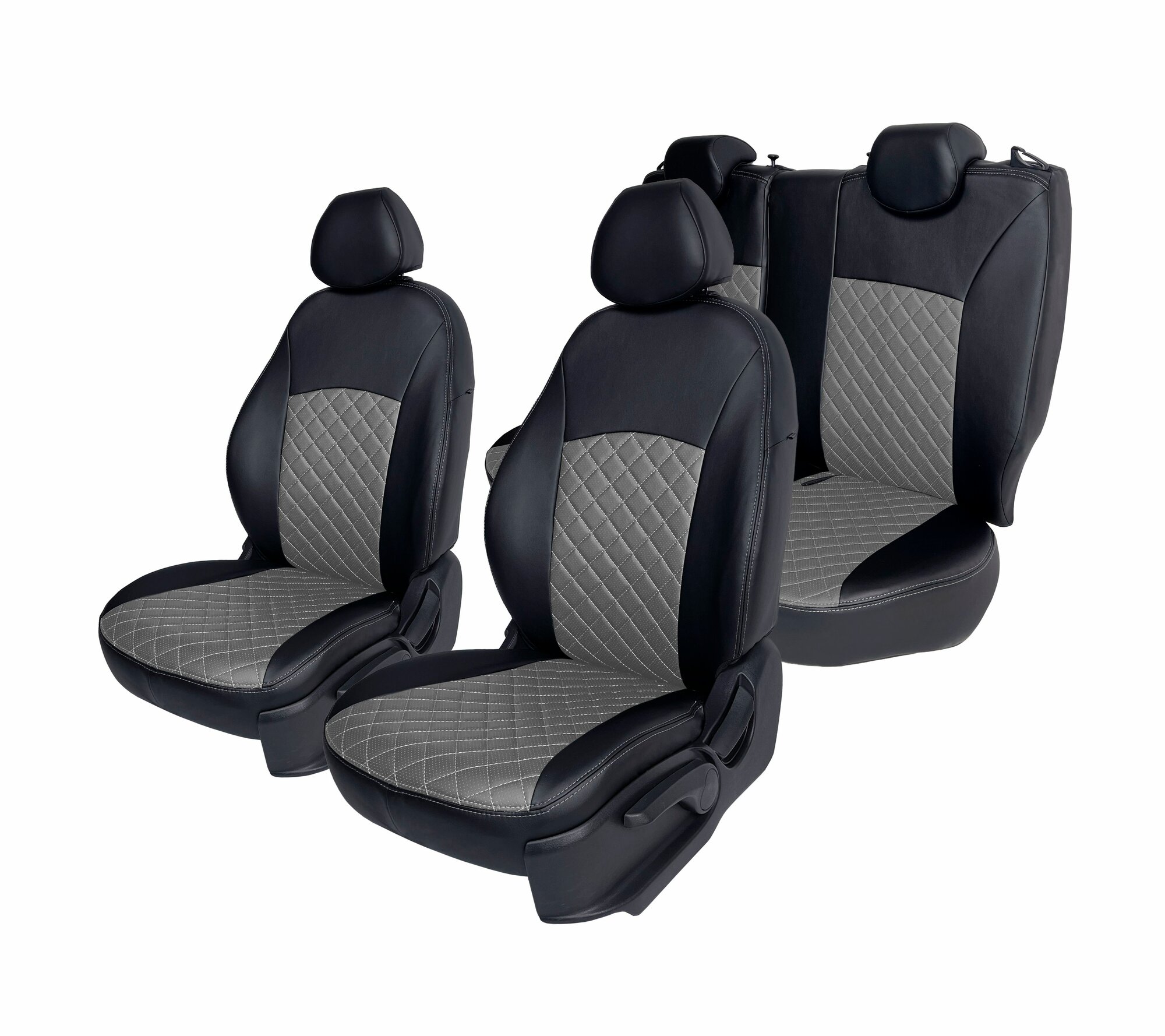 Чехлы на сиденья HYUNDAI Accent (Тагаз) 1999-2012 г. в. Раздельная спинка заднего ряда сидений 60/40, сиденье сплошное