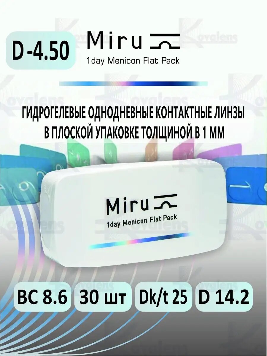 1day Menicon Flat Pack 30 шт -4.50 R 8.6