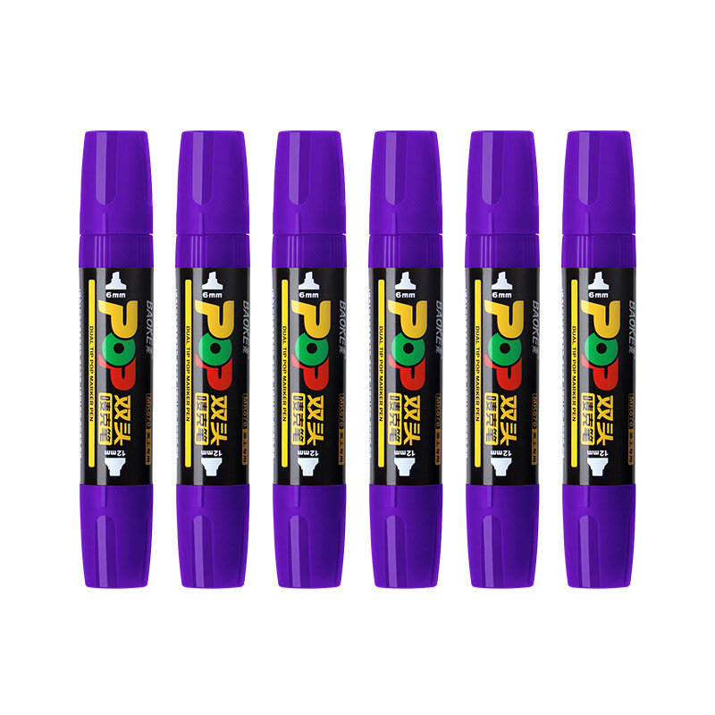 Плакат Baoke MK870, с двуглавой ручкой, 12 цветов, 6 шт./коробка