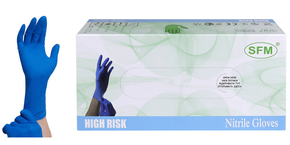 Перчатки SFM нитр HIGHT RISK (пара) M N25 (голубой)