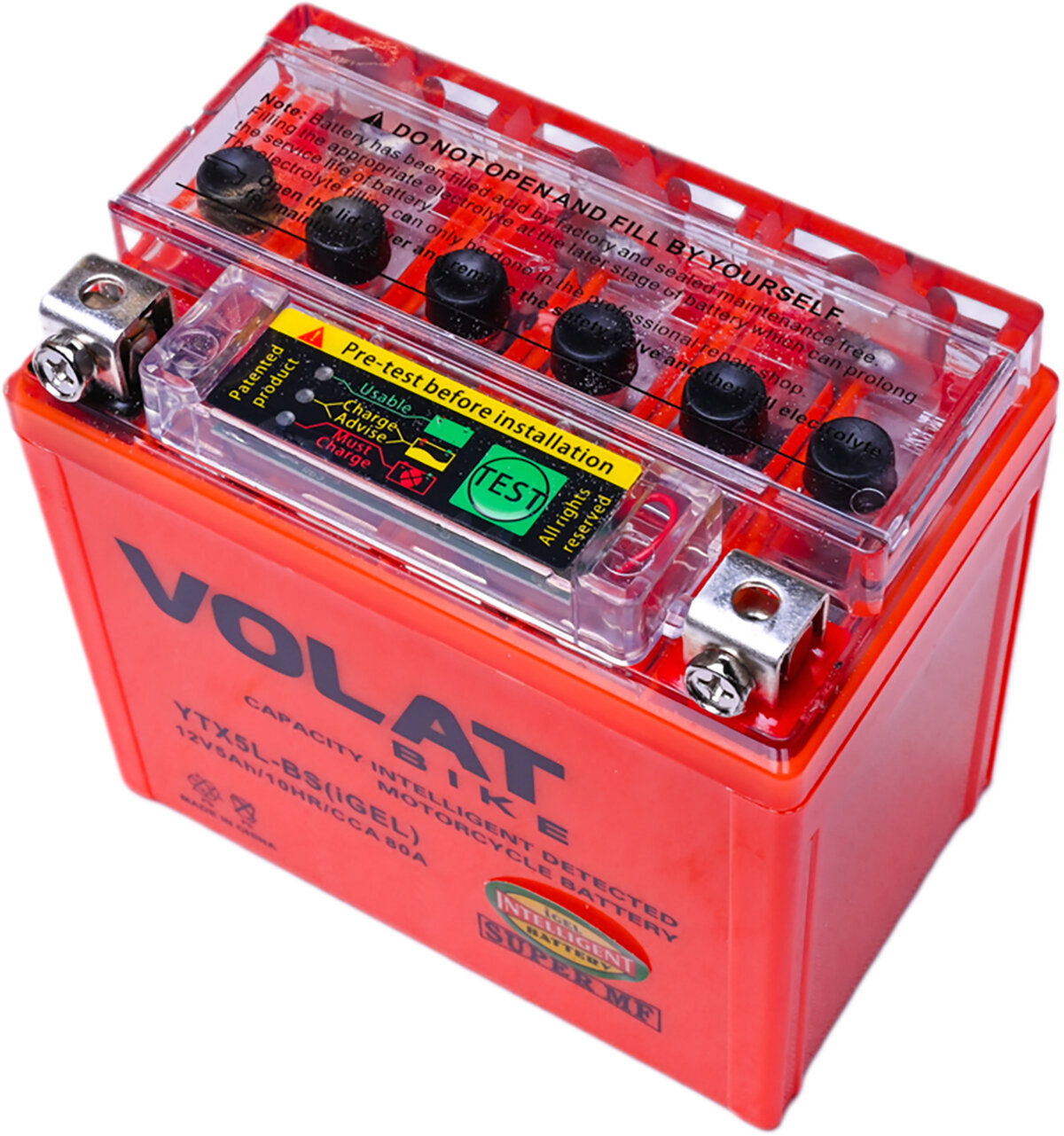 Аккумуляторная батарея для мотоцикла 5AH Volat(YTX5L-BS) iGEL R+