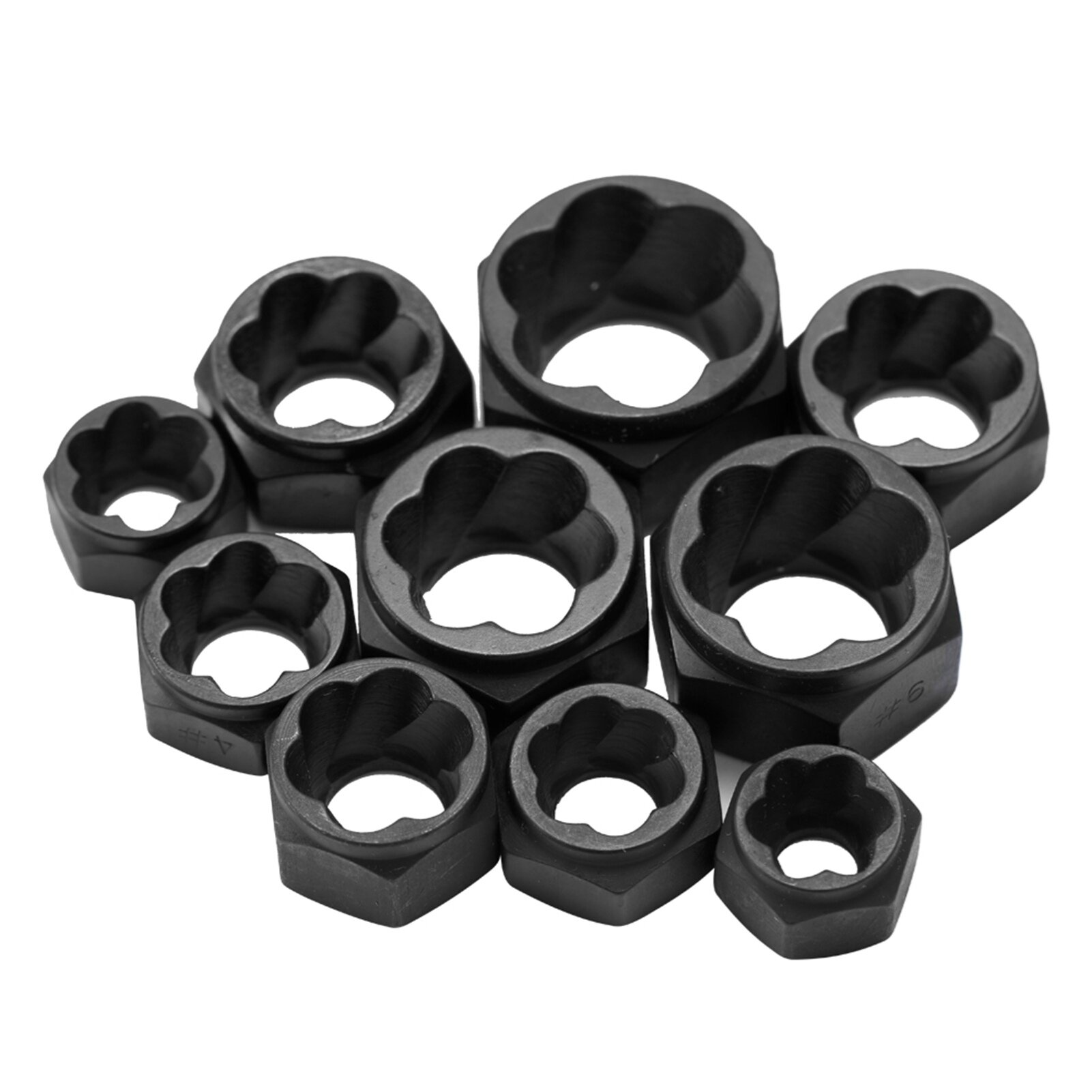 Набор из 10 инструментов для снятия поврежденных болтов, гаек и винтов. Комплект для снятия поврежденных болтов и гаек. Торцевые ключи для снятия поврежденных болтов и винтов.