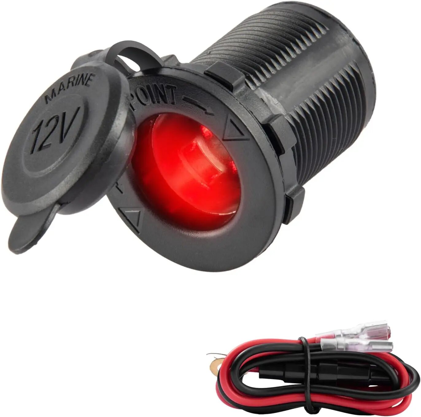 Автомобильный прикуриватель, розетка 12 В 24 В, адаптер, вилка для мотоциклов, разъем red with wire