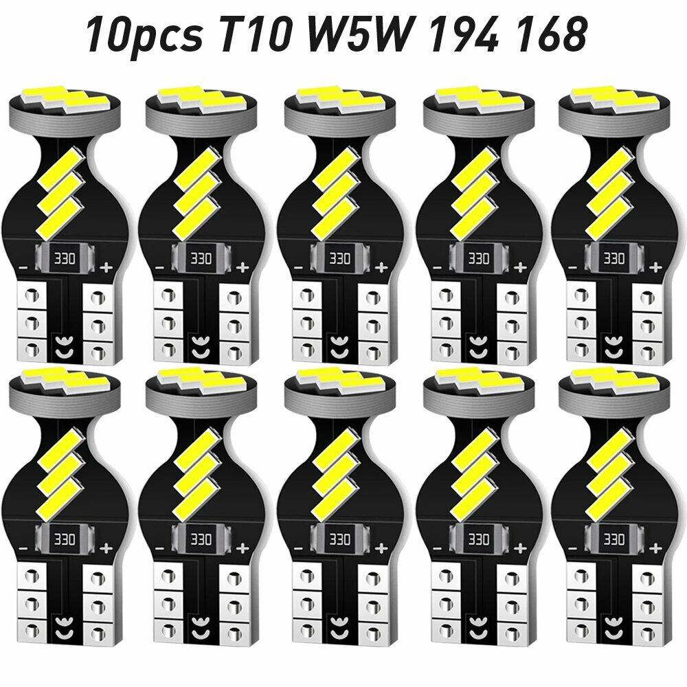 Светодиодные лампы T10 W5w Canbus 12 В 194 168 2825 5W5 для автомобилей, автомобильные диодные лампы, боковые лампы, внутреннее освещение для Bmw e46 e90 e39 f10 e87 10pcs T10 W5W 194