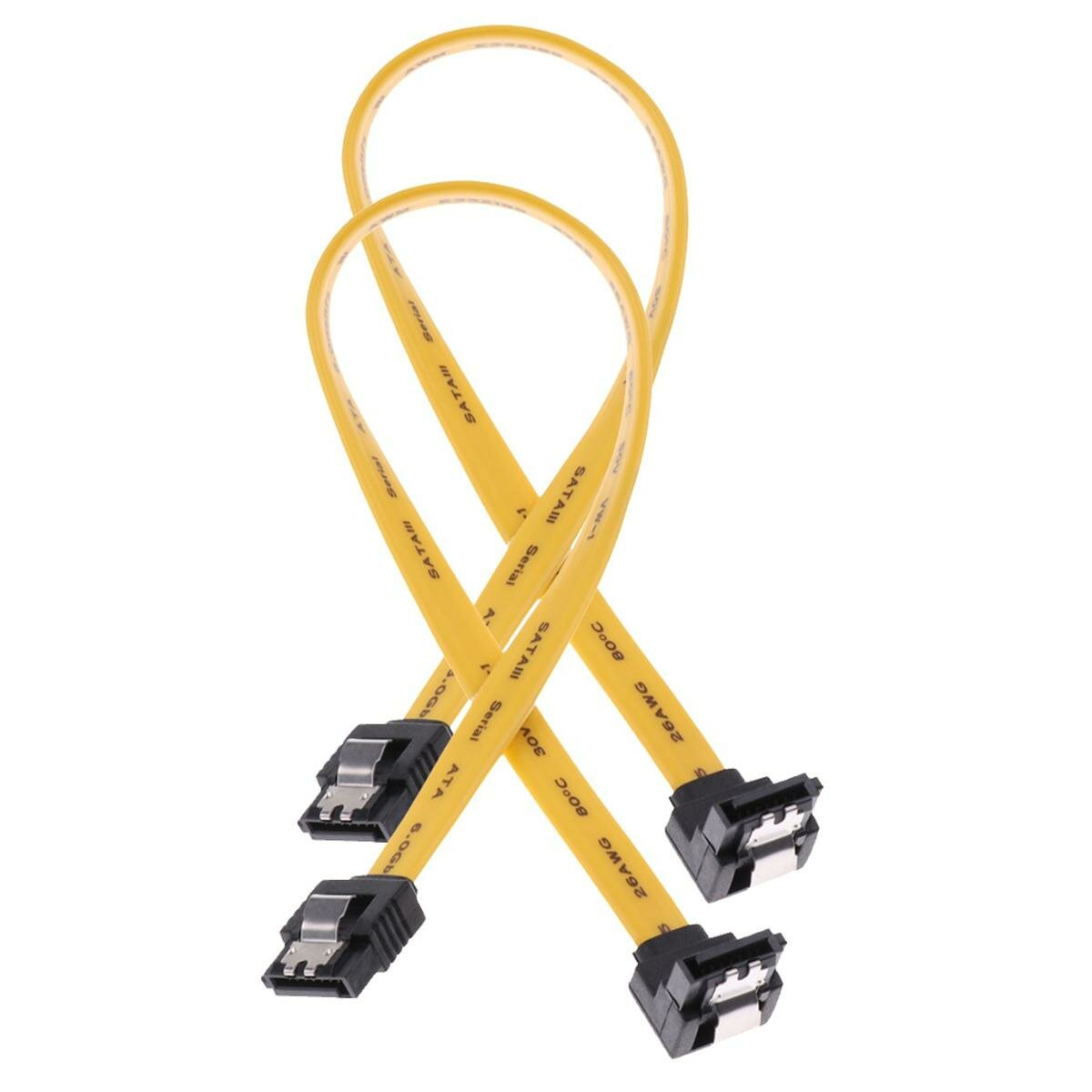 2x SATA III Data Drive Cable 6.0Gbps с защелкой 11.8inch/30cm 90Degree