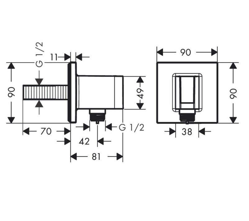 Шланговое подсоединение Hansgrohe FixFit E 26889990 золото полированное
