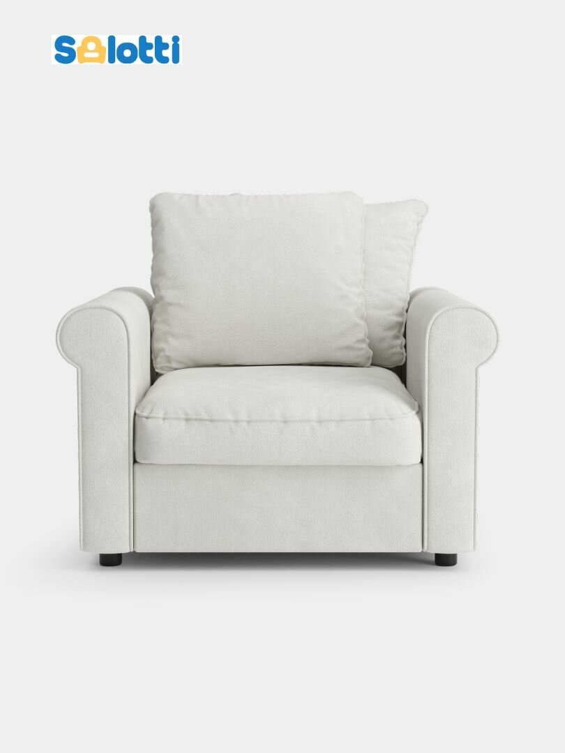 Кресло мягкое Salotti верона букле Clarins белый