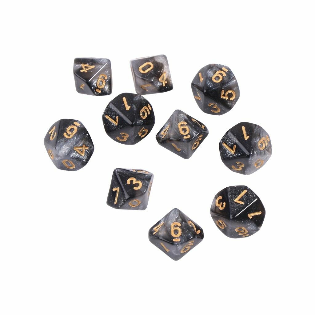 10pcs 10 -боковые D10 Полиадрал для игры 15 -миллиметровый RPG Family Party Hode Kid