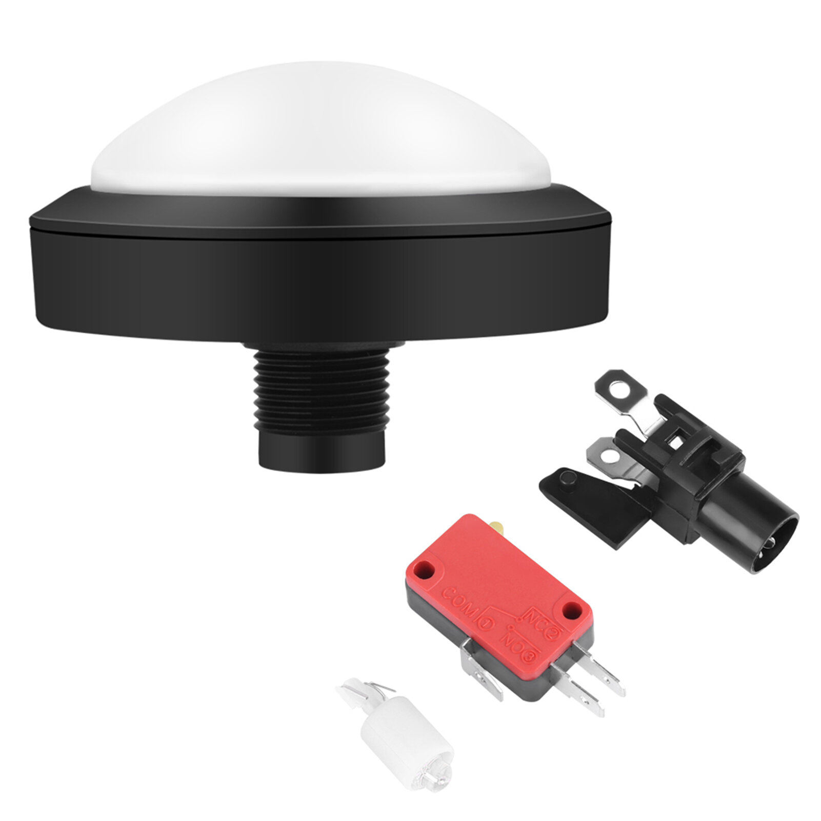 100-миллиметровая массивная аркадная кнопка со светодиодной подсветкой для замены консоли (белая)