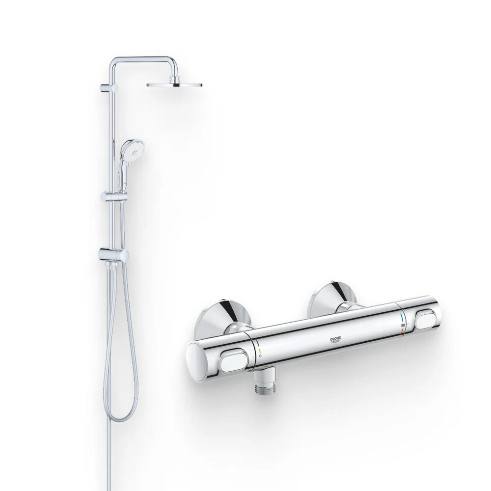 Душевой комплект Термостат Grohe Grohtherm 34793000 для душа / Стойка New Tempesta Rustic 27399002