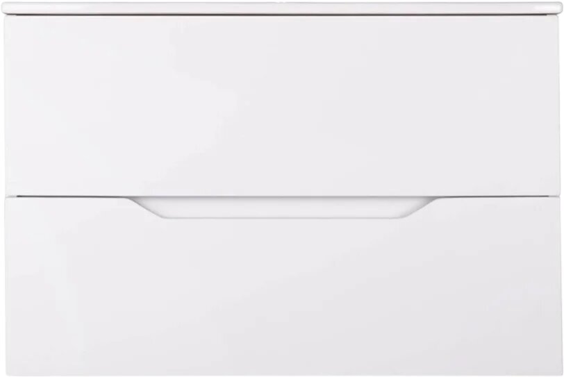 Тумба с раковиной Orange Line 80 подвесная, 81, 5 см, белая, матовая, из МДФ, с ящиками, раковина для ванной, фарфоровая, прямоугольная, встроенный слив-перелив