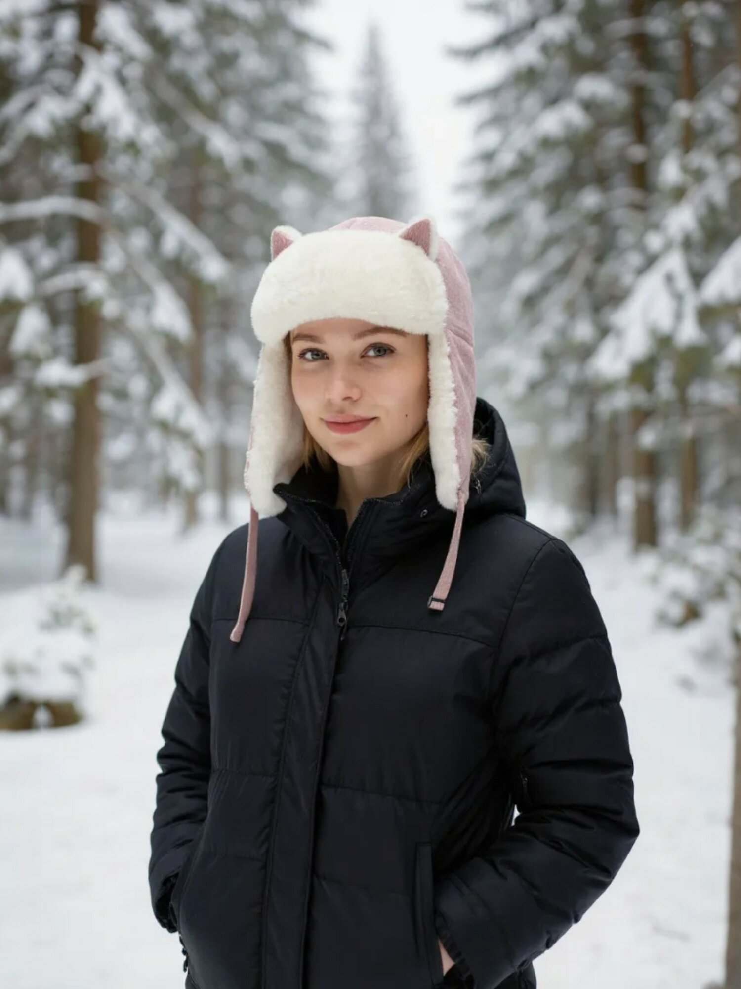 Шапка-ушанка для женщин