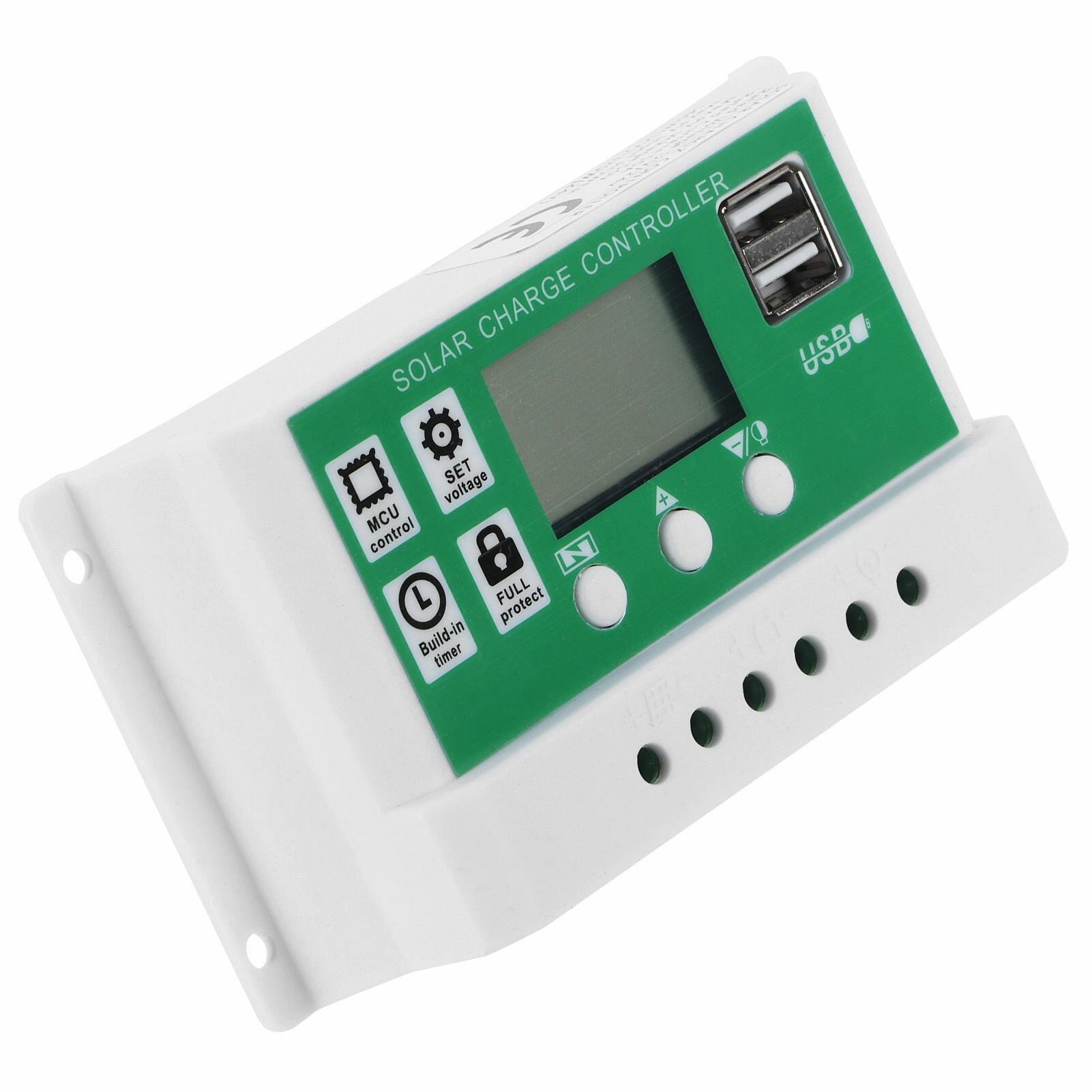 ЖК-контроллер солнечной зарядки, регулируемый 10А, 12 В, 24 В, ШИМ-регулятор зарядки, аксессуар