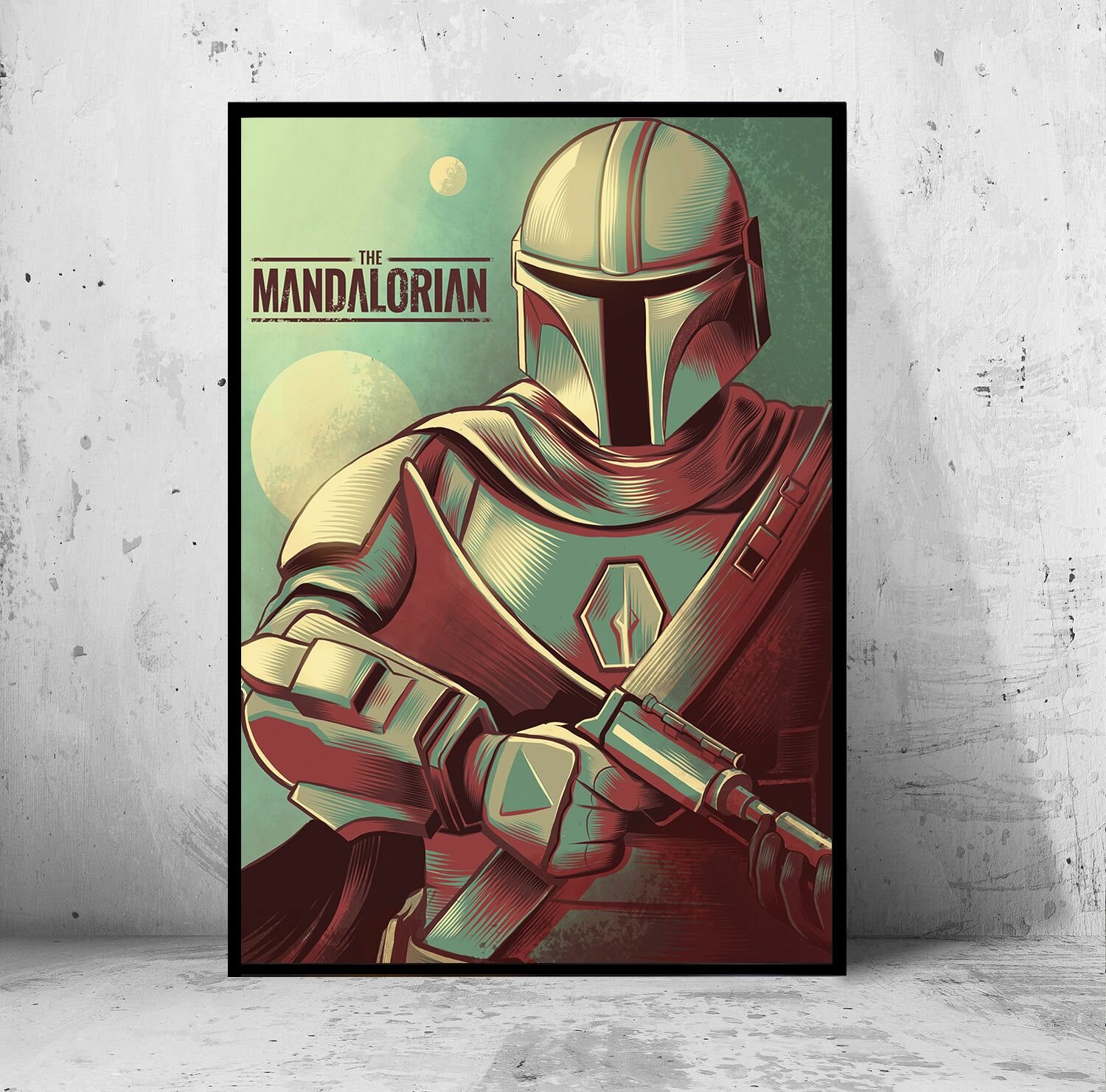 Плакат, постер the Mandalorian (Мандалорец, Звездные Войны, Star Wars) на холсте, размер 21х30см