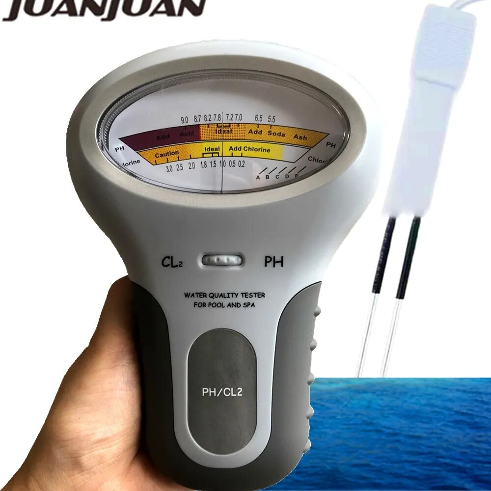 2 в 1 измеритель PH-хлора, тестер для определения PH, устройство для тестирования качества хлорной воды, устройство для измерения CL2 для бассейна, аквариума, A