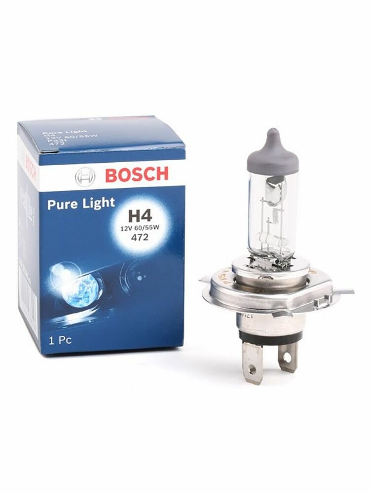 Лампа галогеновая головного света H4 P43t 12V 60/55W BOSCH 1987302041