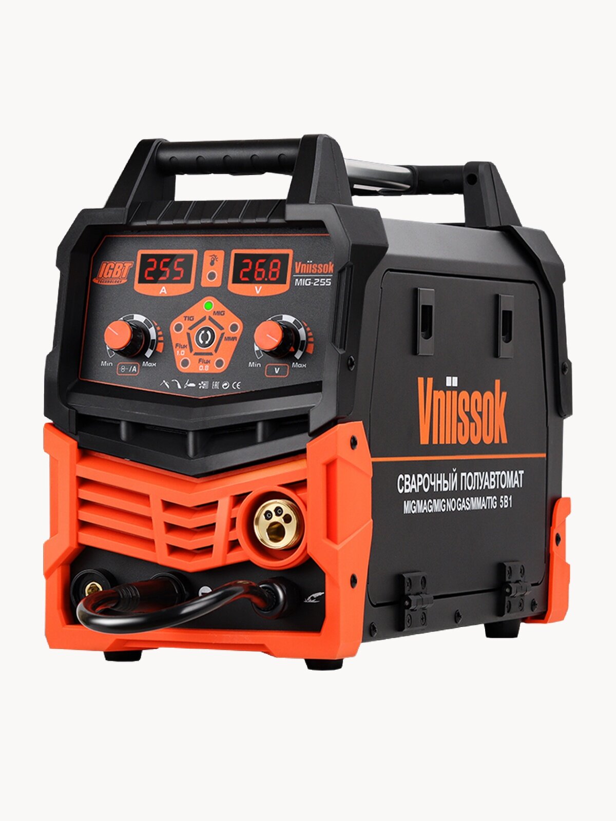 Сварочный полуавтомат с газом/без газа Vniissok MIG-255 5 в 1