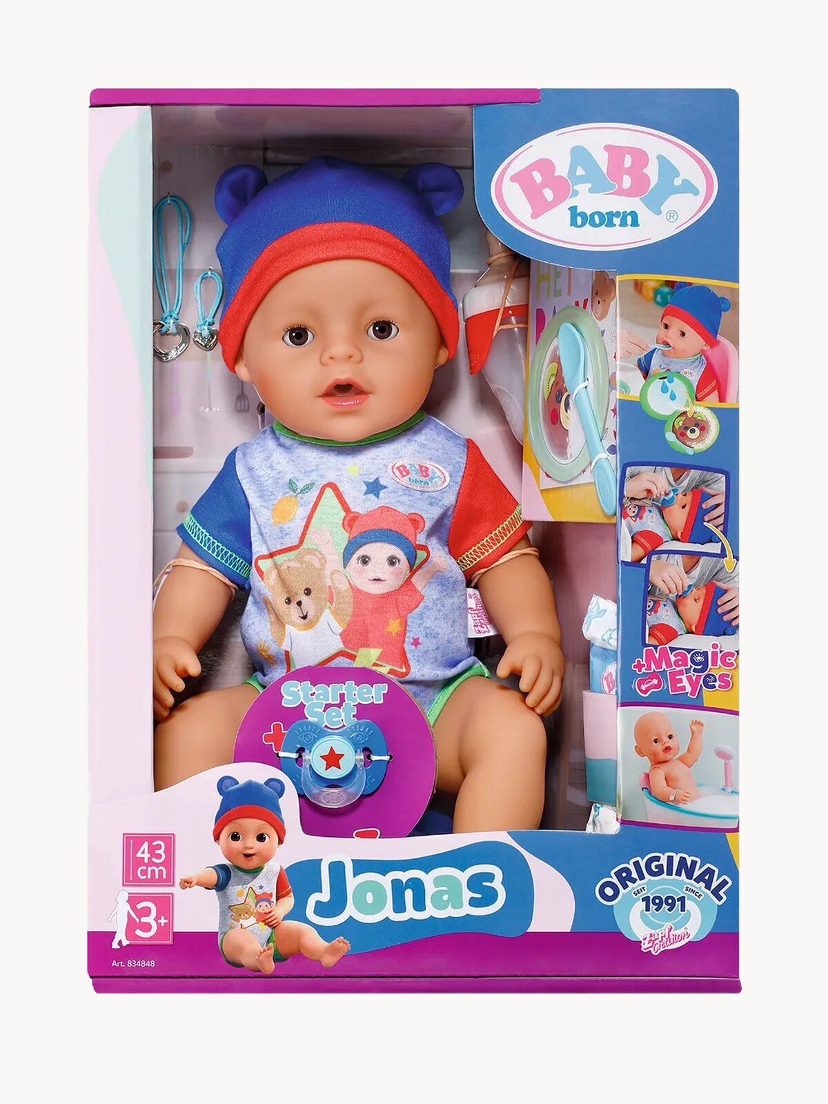 Беби борн. Интерактивная кукла Джонас с магическими глазками 43 см. BABY born