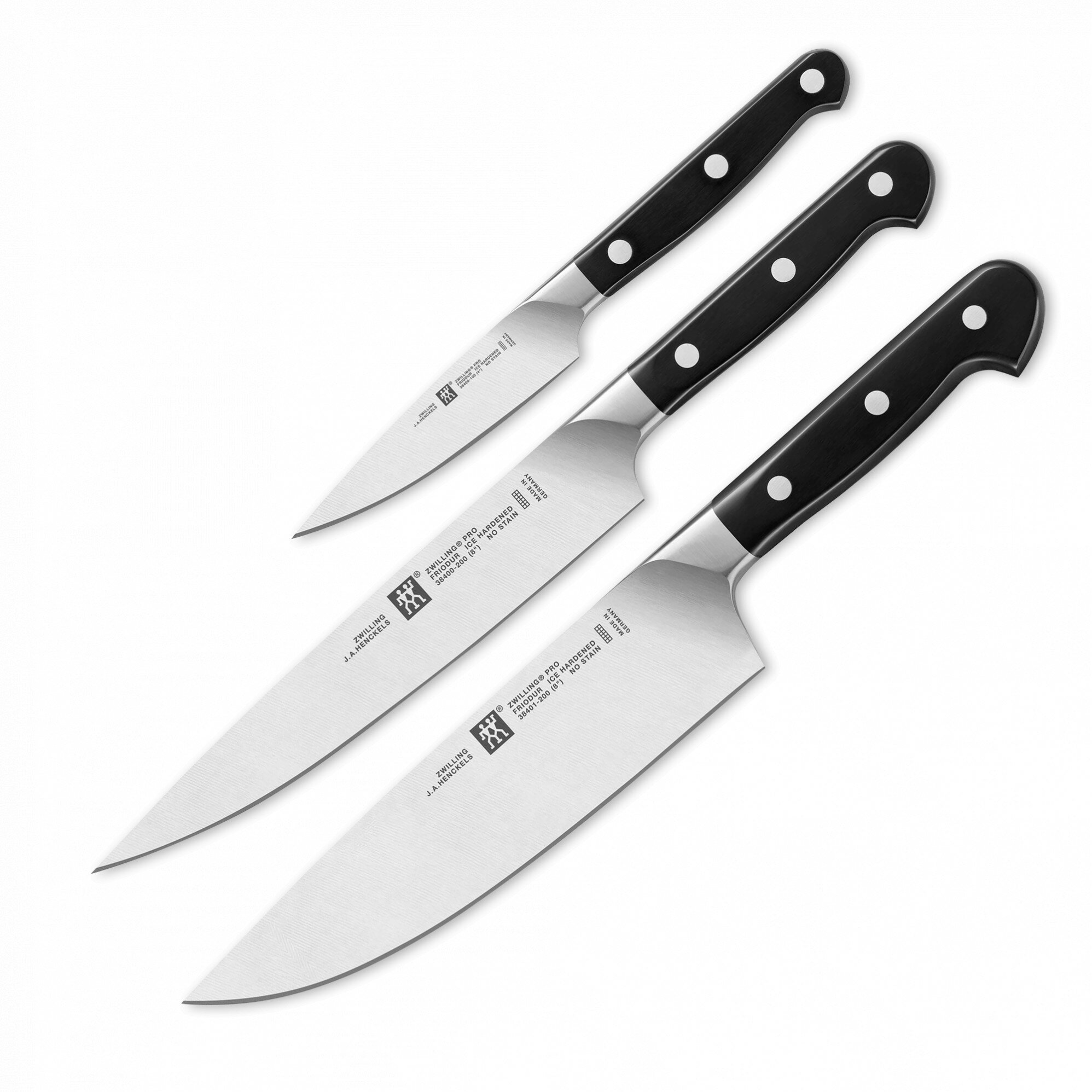 Набор ножей ZWILLING "Pro", нержавеющая сталь, твердость лезвия 55-58 HRC, черные