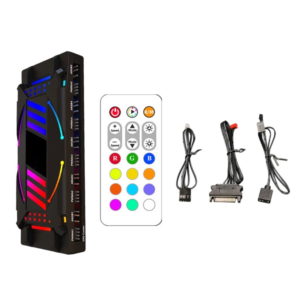 12-портовый 5V3Pin контроллер освещения ARGB с регулировкой частоты вращения теплого вентилятора мощностью 10 Вт для сборки ПК
