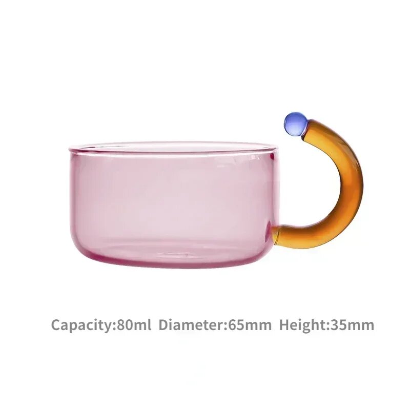 Термостойкий стеклянный чайник Lazzy House 300-400 мл Pink Cup 80ml