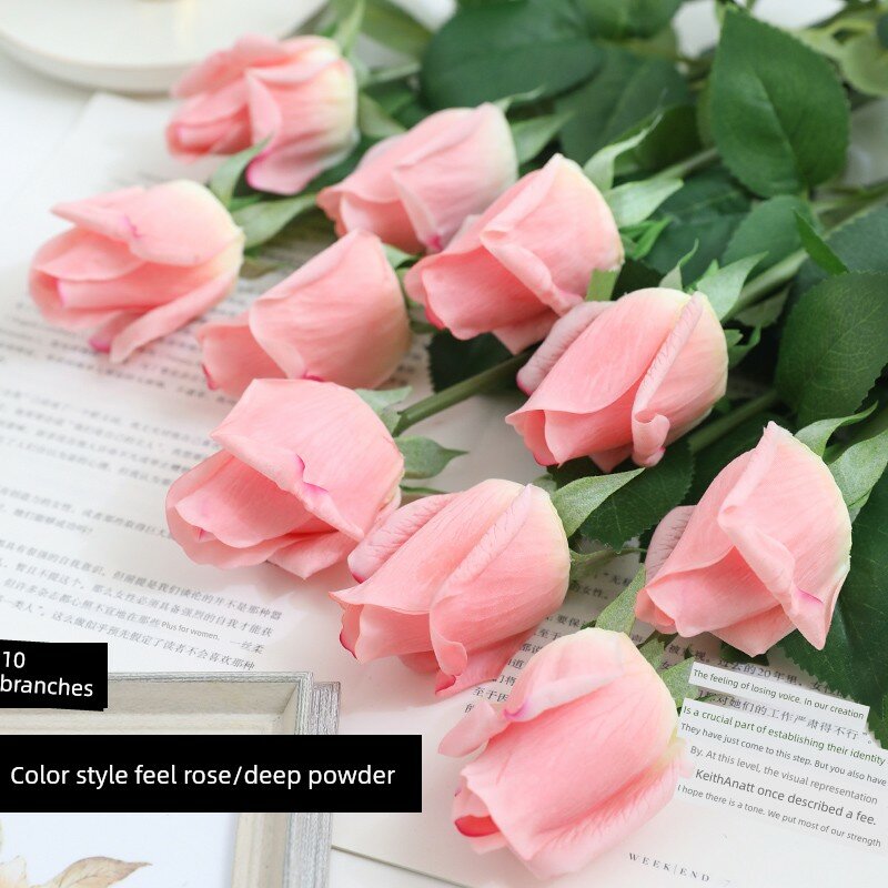 Искусственный букет из роз премиум-класса, одиночный стебель, декор для стола в европейском стиле, украшение для