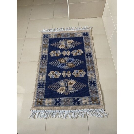 Коврик L'cadesi Kilim Usak UK01 из хлопка 60х90 синий
