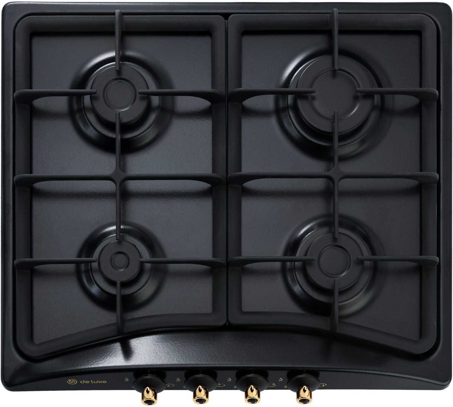Газовая варочная панель De luxe 5840.00 гмв - 056ЧР 58 см, 4 конфорки электроподжиг газконтроль, черный