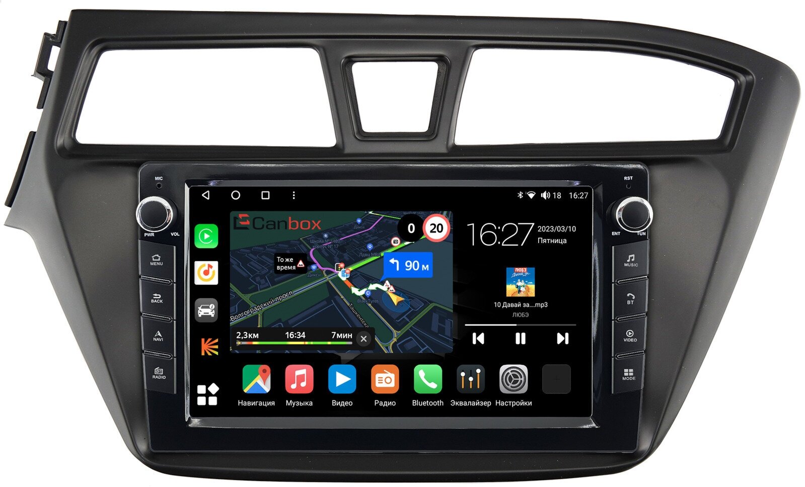 Штатная магнитола Hyundai i20 2 2014-2018 Canbox M-Line 7821-9-578 на Android 10 (4G-SIM, 2/32, DSP, IPS) С крутилками