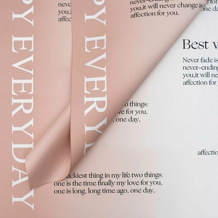 Пленка матовая для упаковки цветов, подарков "Happy Everyday" 58х58 - 20 шт. пепельная роза