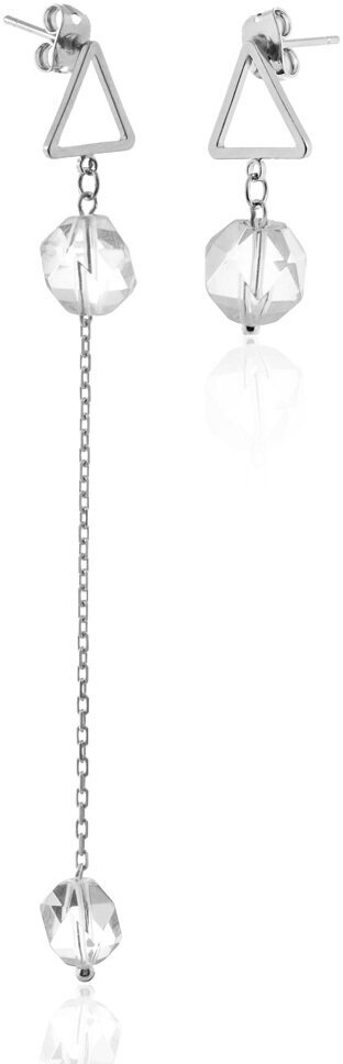 Серьги непарные, горный хрусталь