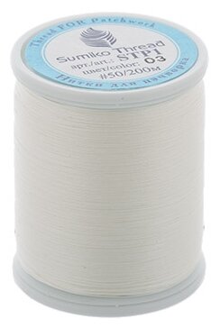 Швейные нитки SumikoThread для пэчворка STP1 50 100% хлопок 200 м 219 я №03 молочный