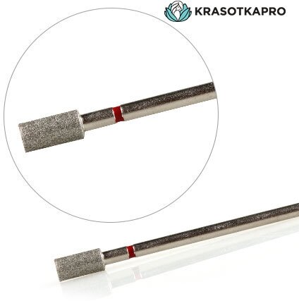 Набор, KrasotkaPro, Фреза алмазная «Цилиндр» D=4 мм, красная, 3 шт.
