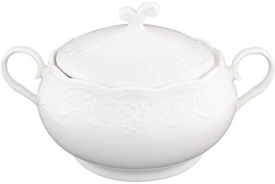 Пельменница - супница с крышкой Elan Gallery "Белый узор" 2,6л