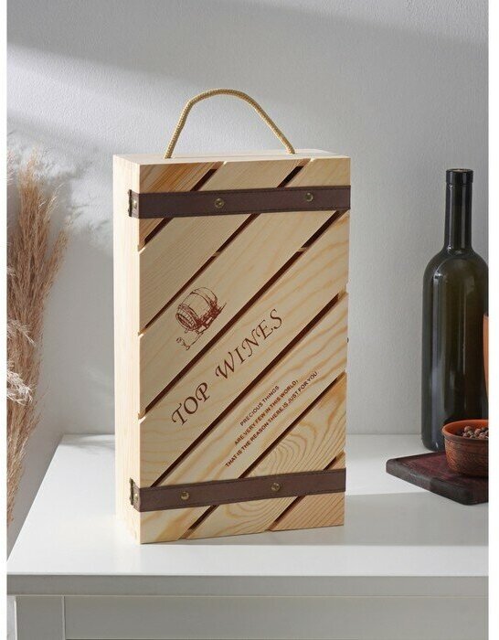Ящик для хранения вина Доляна «Мускаде», 35×20 см, на 2 бутылки