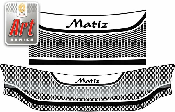 Дефлектор капота для Daewoo Matiz 2000-2011 Серия Art серебро