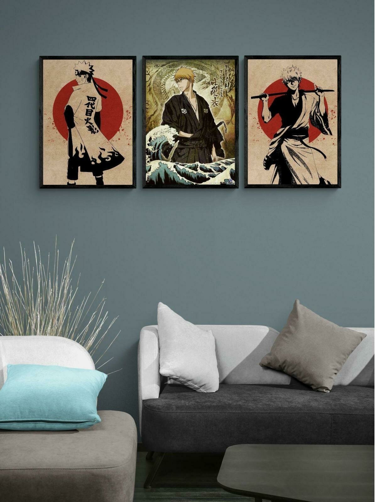 Набор из трех постеров Крутые парни из аниме