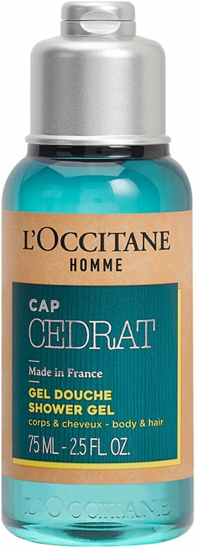 L'Occitane Homme Cap Cedrat Shower Gel Travel Size, Гель для душа c маслом цедрата | 75 мл, 75мл