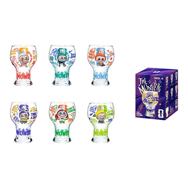POP MART THE MONSTERS X FIFA ЛабуБу Стекло Подстаканник Слепые Коробки 1 Слепой Бокс Полная Коробка 6 Штук