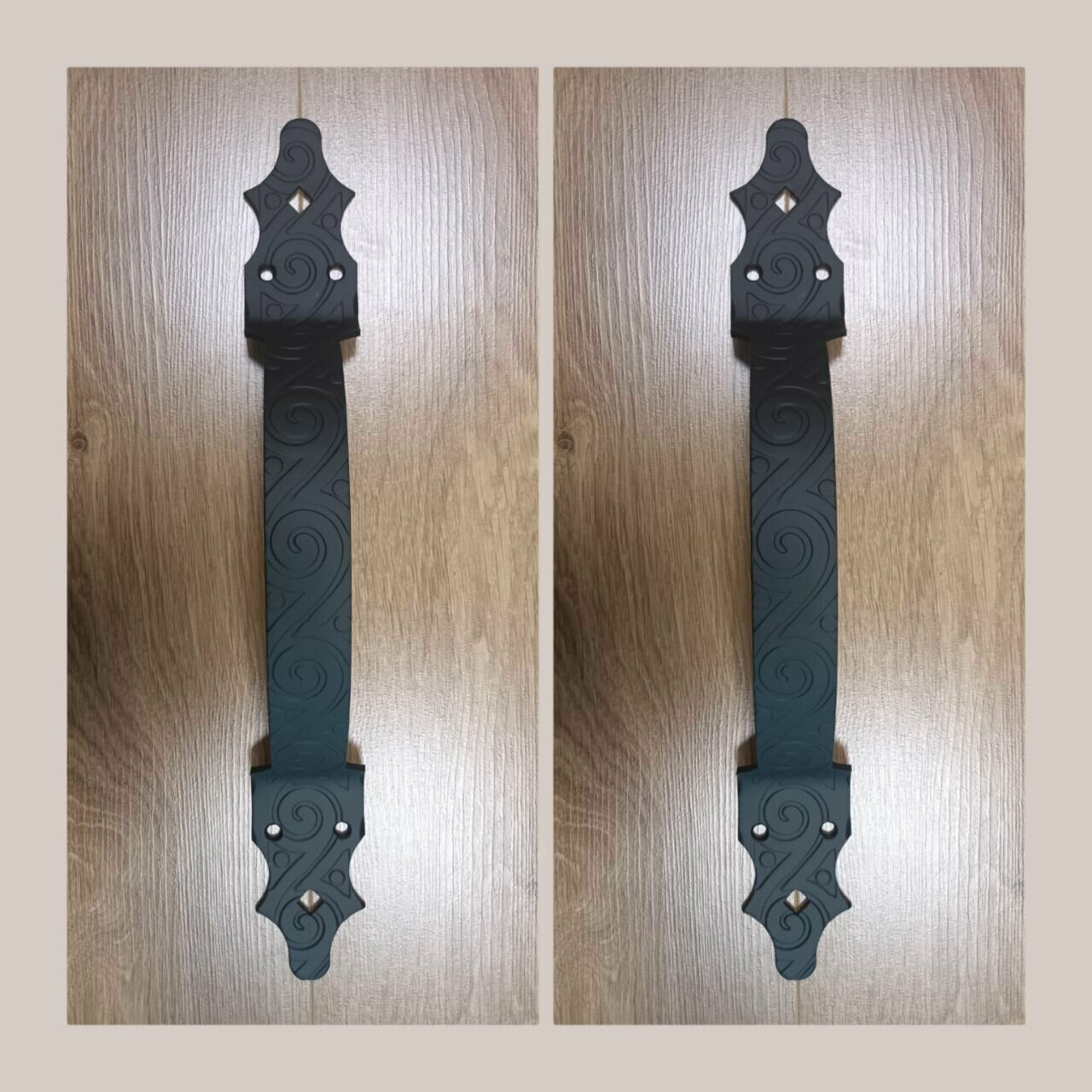 Ручка-скоба РС-370 - 2 шт /кованая/ серия ярославль (черный)