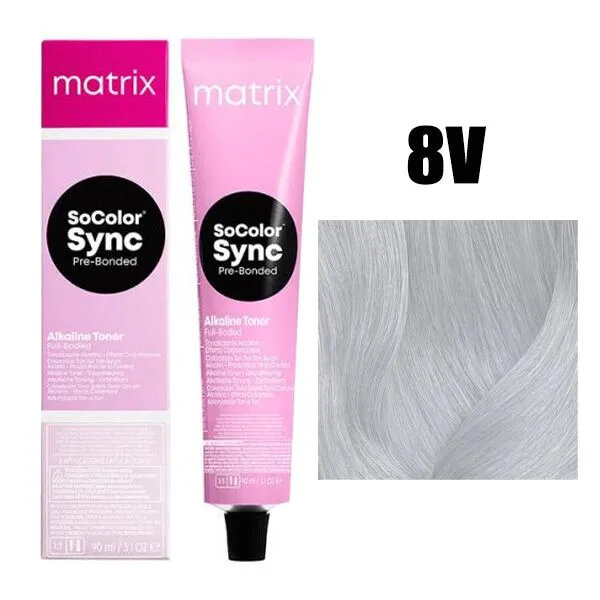 Matrix SoColor Sync краска для волос, 8V светлый блондин перламутровый, 90 мл