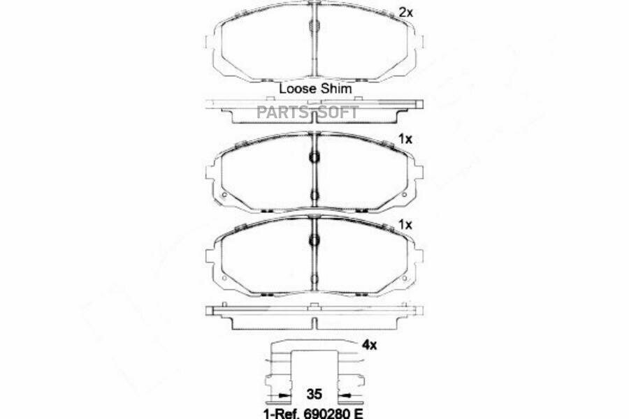 BREMBO P30095 Колодки тормозные дисковые передн. KIA CARNIVAL / GRAND CARNIVAL III (VQ) 09/05-> / KIA SEDONA (YP) ()