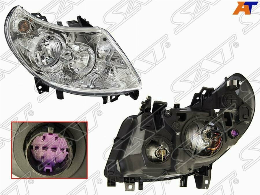 SAT ST5521124RLDEM2 Фара CITROEN JUMPER/FIAT DUCATO/PEUGEOT BOXER 06-14 RH c электрокорректором 8 контактов (фиолетовый SAT ST5521124RLDEM2