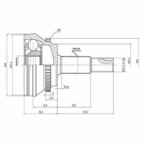 ШРУС AYWIparts AW1510357A