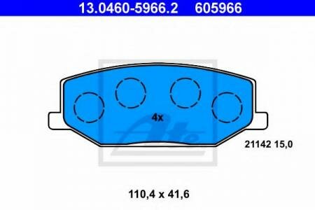 Колодки тормозные передние к-кт, 13046059662 ATE 13.0460-5966.2
